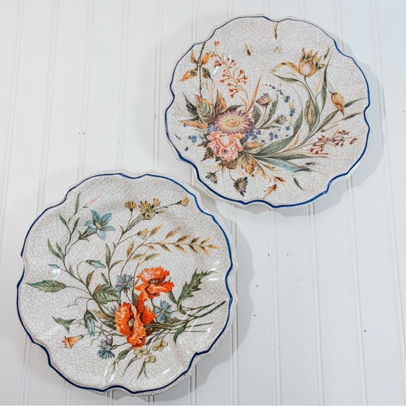 Accents | Vintage Lami Italy Floral Melamine Decorative Plates Set Of 2 ...